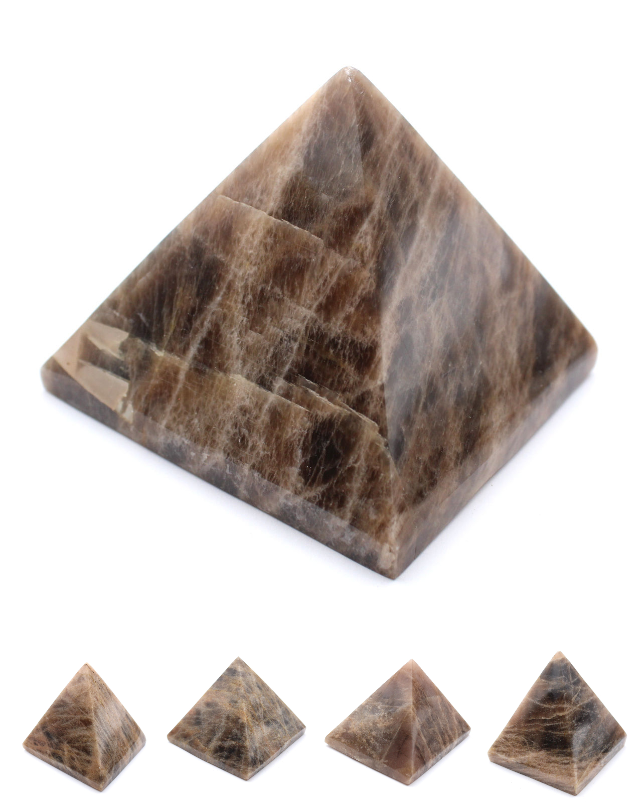 Black Moonstone Pyramid Collection - Mineraly