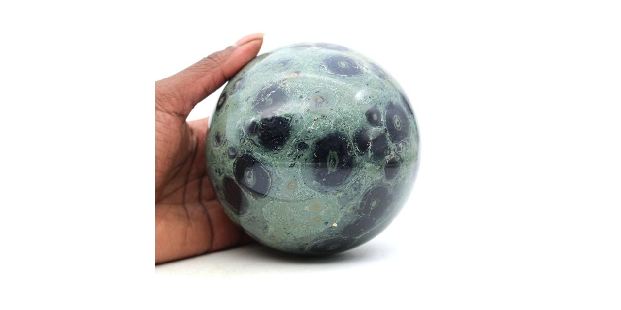 Natural stone spheres, various shapes and sizes.