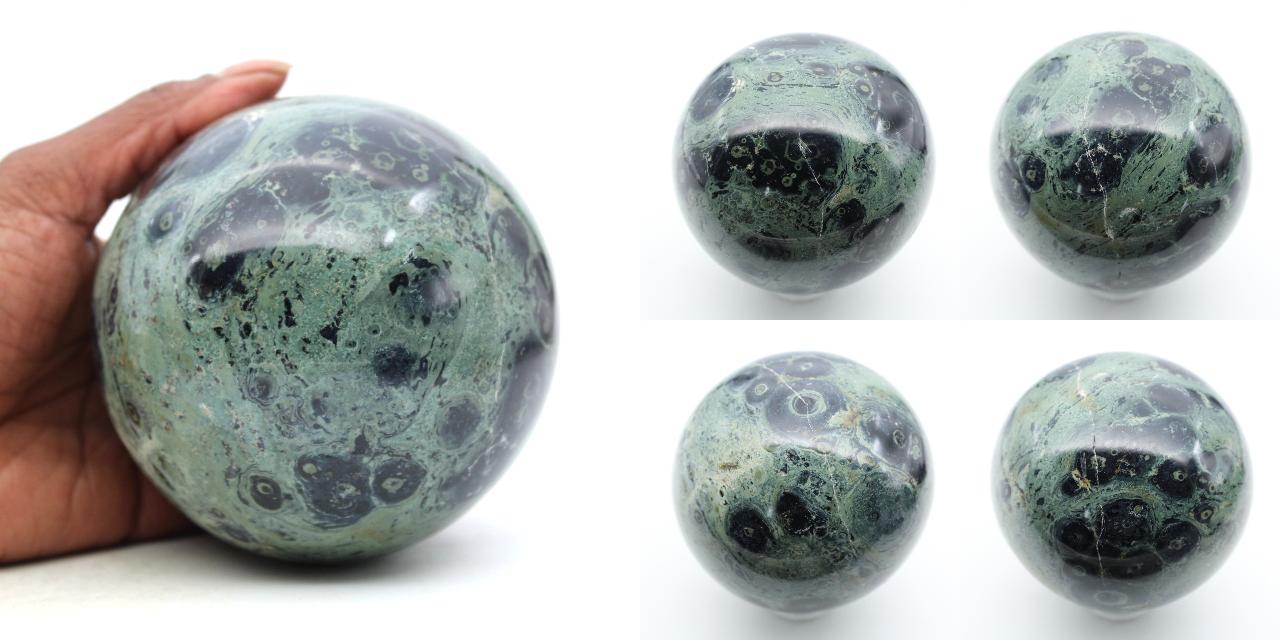 Natural stone spheres, various shapes and sizes.